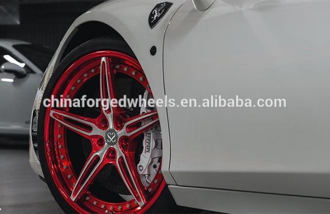 Customized Red 2-PC Forged Alloy Rims FOr Ferrari / Rim 22" Alloy Car ...