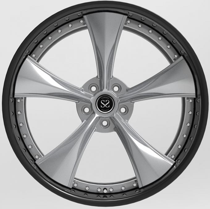 20 inch 22 inch brushed alloy forged wheels 2-piece aftermarket rims