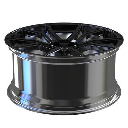 Gloss black 1 piece alloy rims rs7 monoblock 21 inch 21x10 deep concave ...