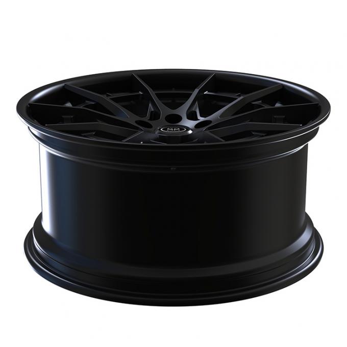 Custom Matte Black 2 Piece Forged Wheels Multi Spokes Alloy Rims