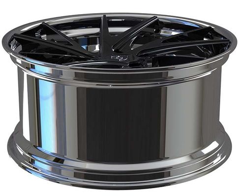 Gloss Black Face 2-PC Forged Rims Polished Barrels 21 22 Inches For ...