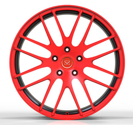 Custom Red and Black Wheels Forged Monoblock 21inch Staggered for BMW ...