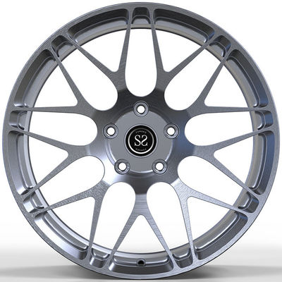 Satin Silver 1 Piece Forged Wheels Monoblock Staggered 22 Inches 5x112 ...
