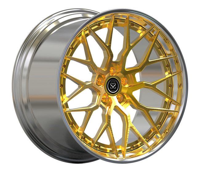 Staggered 21x10 2 Piece Forged Wheels Front 22x12 Rear Polished Ferrari ...