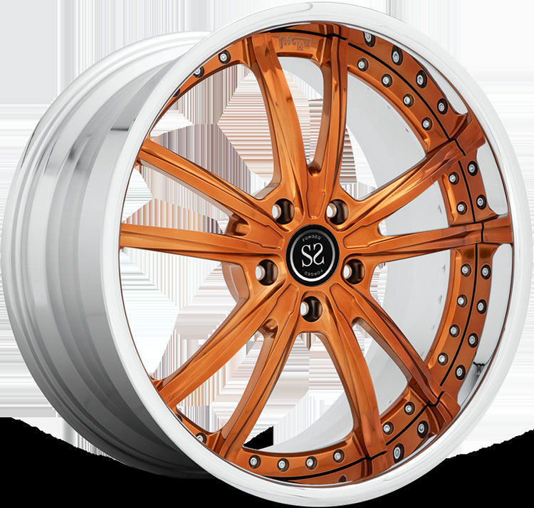 Polished 22 Inch 2 Piece Concave Alloy Wheel 5x112 For Ferrari 455 Wheels