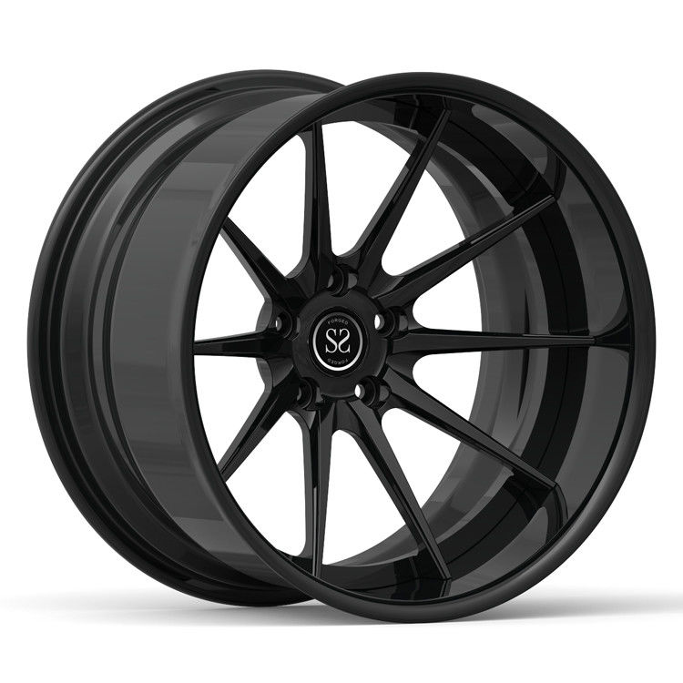 Matte Black Forged 2 Piece Rims 20 19 Inch 19x9 19x11 Deep Dish Concave ...