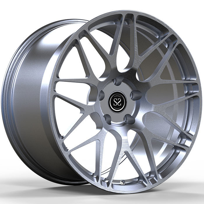Satin Silver 1 Piece Forged Wheels Monoblock Staggered 22 Inches 5x112 ...