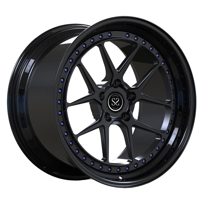 Staggered Black Face Lip 2 PC Forged Wheels 19inch For Toyota Supra ...