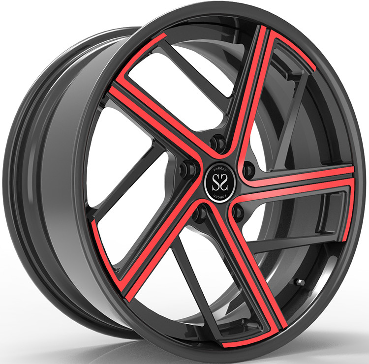 2-piece forged 5x112 deep dish concave alloy aftermarket wheels for ...