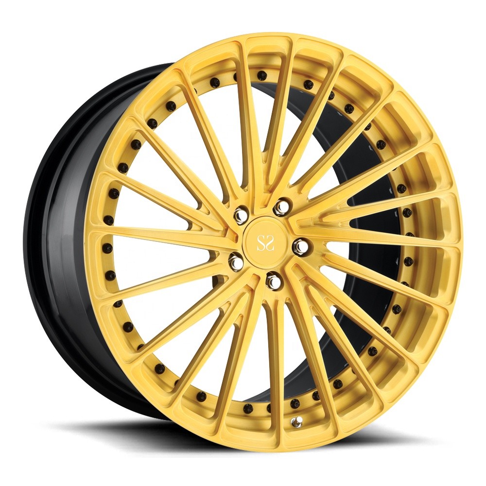 Porsche Forged Wheels 22 inch gold painting alloy aluminum 2 piece ...