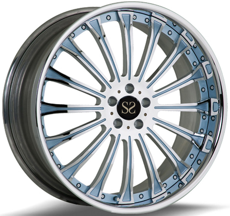Custom Chrome 2- Piece 21 Inch Forged Alloy Rims For BMW M5 Rims With ...