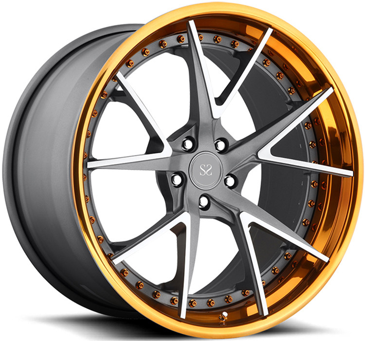 Custom Polish Sputtering 19 Inch 3PC Forged Wheels SAE J2530 Custom ...