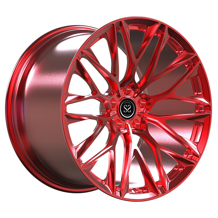 Lamborghini Aventador Candy Red Car rims 20x9 and 21x13