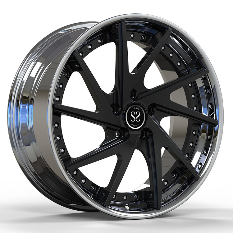 Benz C63 5x112 Custom 2-PC Forged Alloy Rims Staggered 20 inches Polish ...