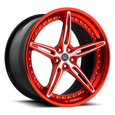 Customized Red 2-PC Forged Alloy Rims FOr Ferrari / Rim 22" Alloy Car ...